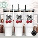 Trendy Cherry Checkered Bow Coquette PNG Clipart, Coquette Bows Bundle ...