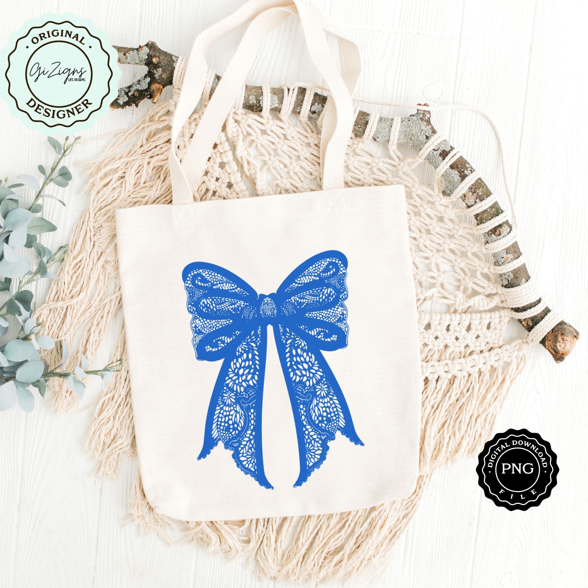 Trendy Lace Blue Bow Coquette PNG Bundle, Watercolor Blue Coquette Bow ...