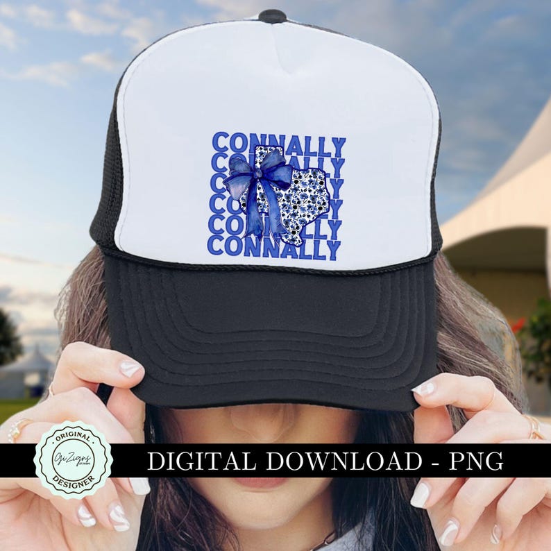Connally Texas Cowgirl PNG Clipart, Coquette Blue Toile Floral Bow ...