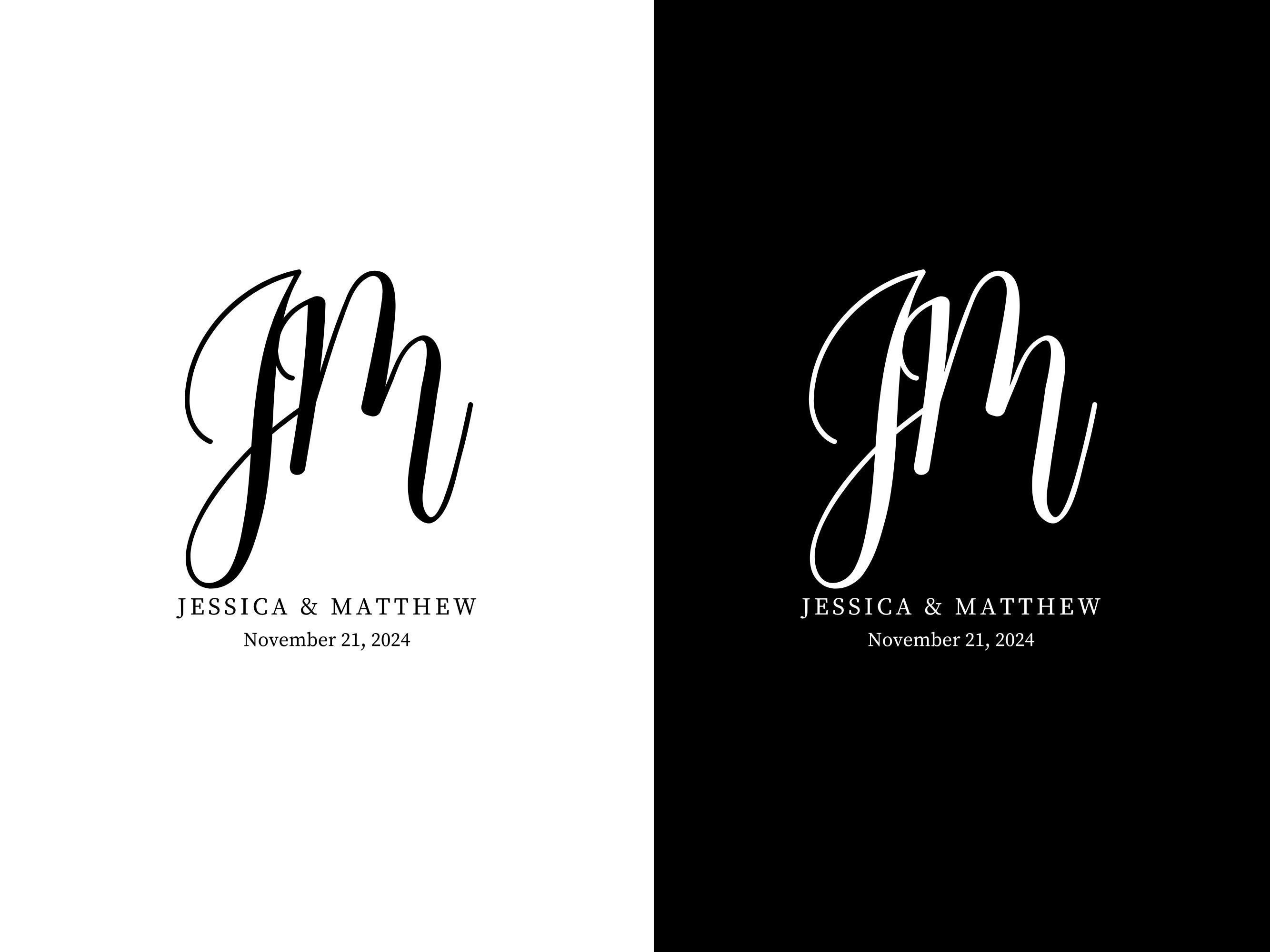 Elegant Wedding Logo, Modern Wedding Monogram, Initials Logo, Custom ...