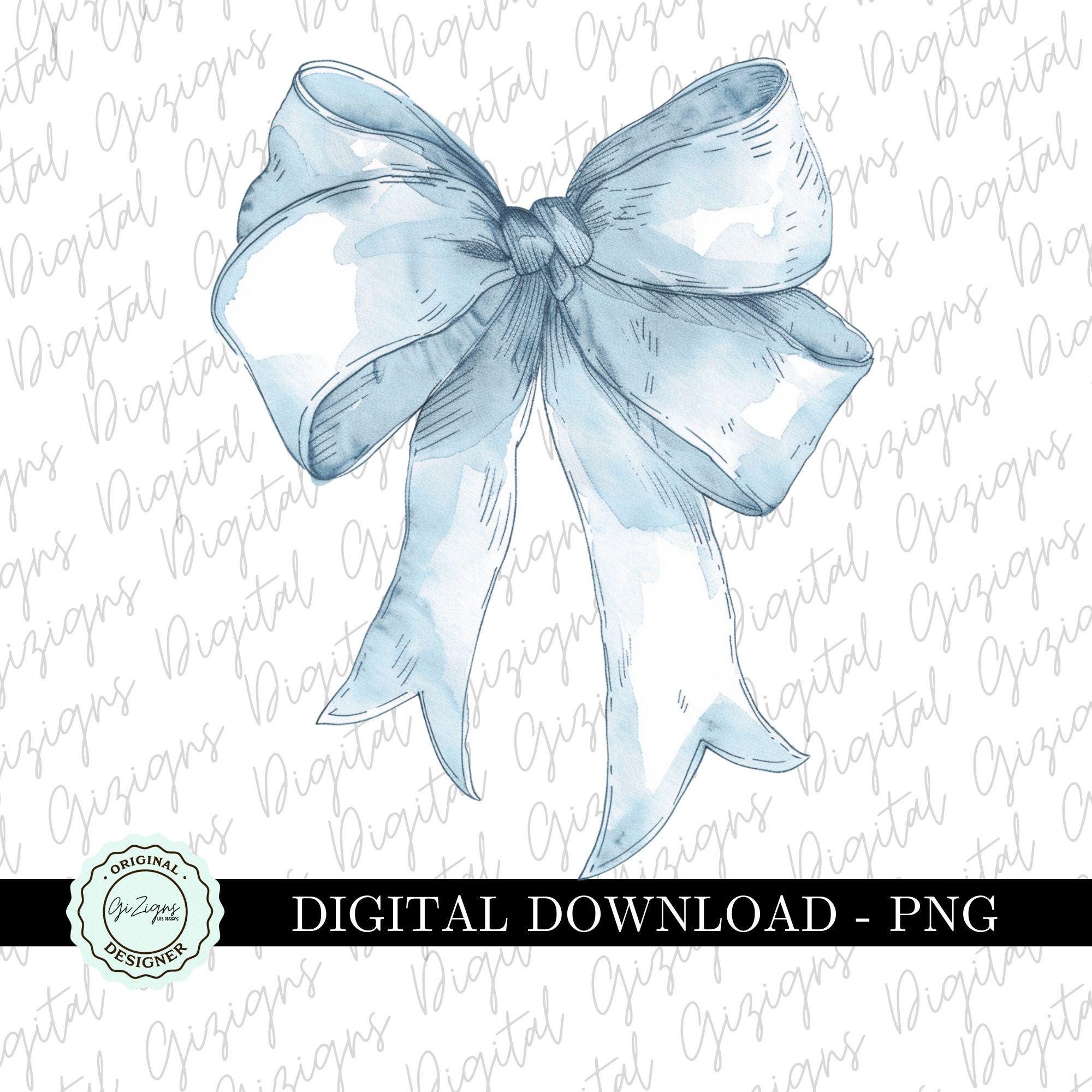 Blue Coquette Bow Png, Dusty Blue Bow Graphics, Blue Watercolor ...