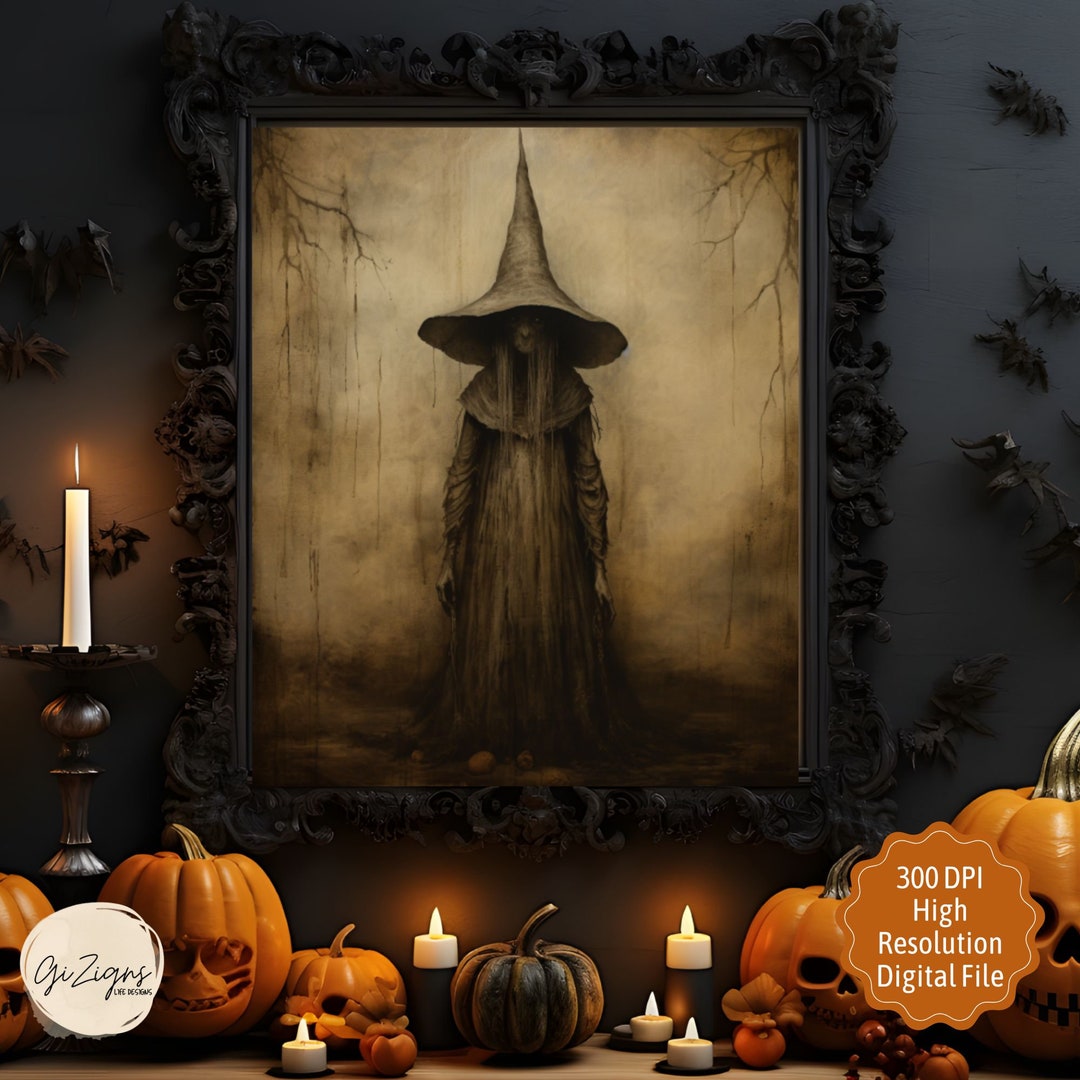 Halloween Witch Poster, Witchy Wall Art, Creepy Halloween Decor ...