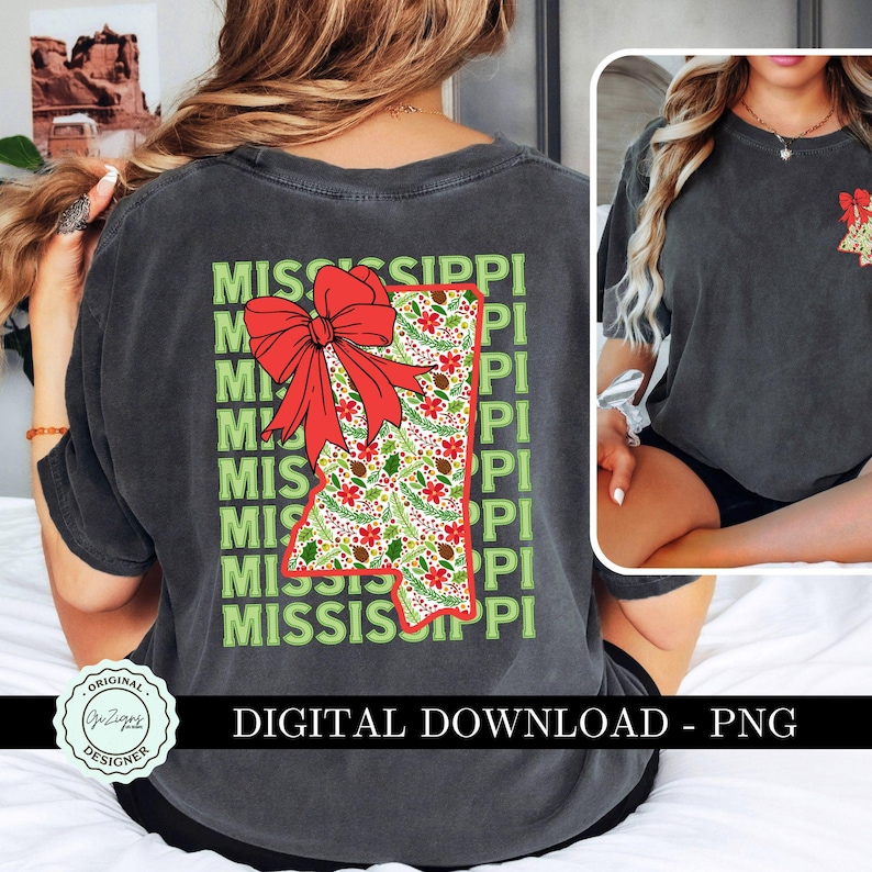 Christmas Mississippi PNG Clipart, Cowgirl Coquette Green and Red Bow ...