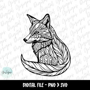 Zentangle Coyote SVG, Cricut Vector Mandala PNG Clipart Coloring Page ...
