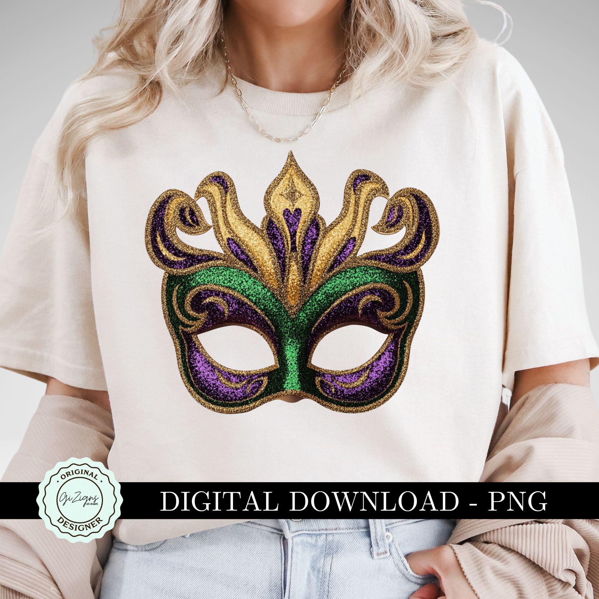 Mardi Gras PNG Glitter Masquerade Mask PNG Clipart Bundle, Mardigras ...