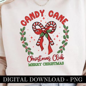 Cute Candy Cane Social Club Christmas PNG Clipart, Red Coquette Bow ...