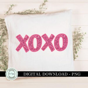XOXO Png, Trendy Faux Glitter Valentine PNG Clipart Graphic, Valentine ...