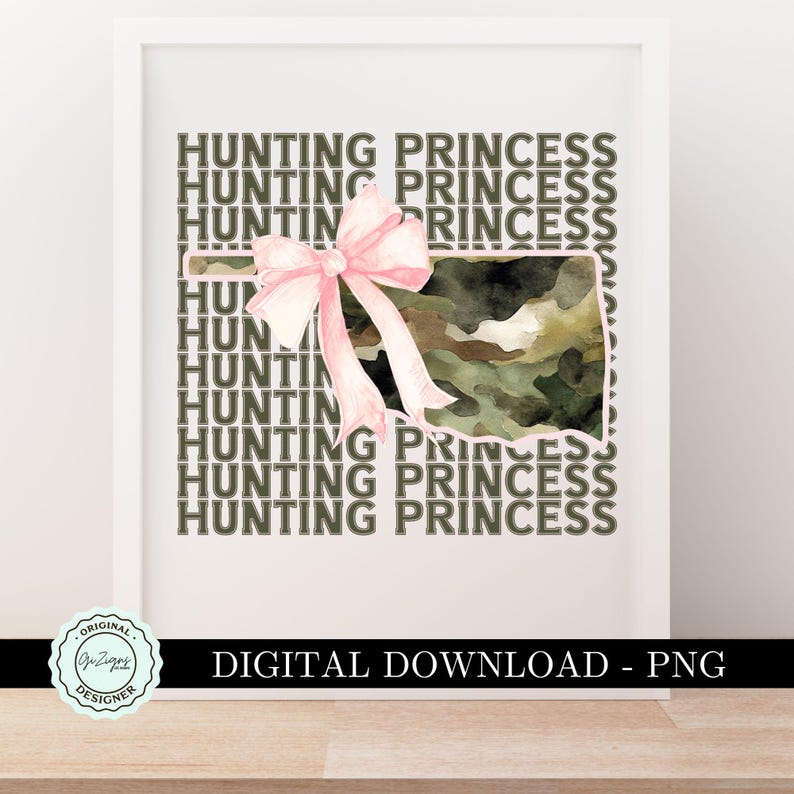 Hunting Princess PNG Clipart, Camo Oklahoma, Pink Bow (digital Download ...