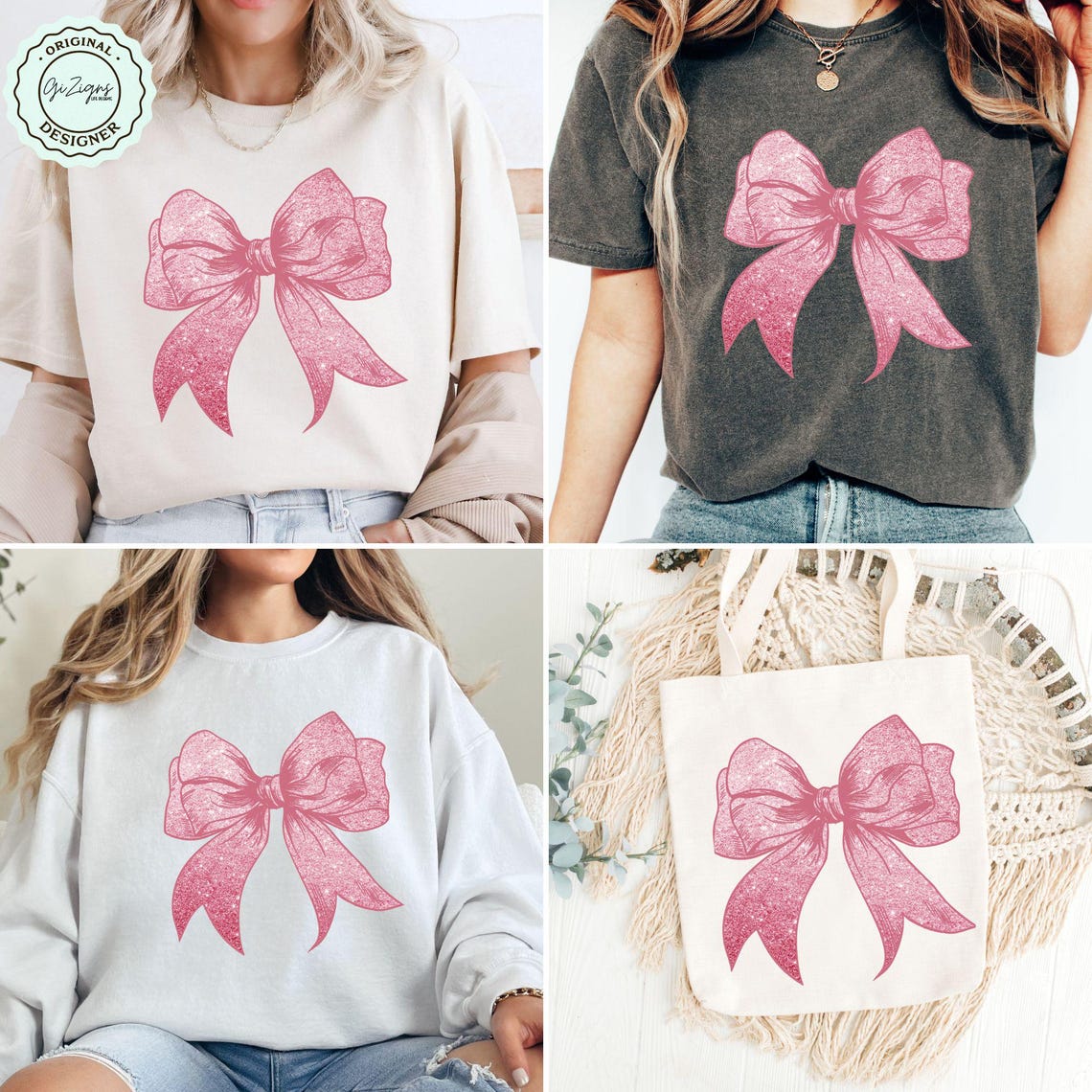 Glitter Pink Bow PNG, Y2K Pink Coquette Bow PNG Clipart, Pink Sparkle ...