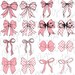 Pink Checkered Bow Y2K Coquette PNG Clipart Bundle, Preppy Png ...