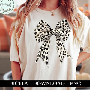 White Snow Leopard Coquette Bow PNG, Black and White Spotted Bow, Polka Dot Bow, Girly Soft Girl ...