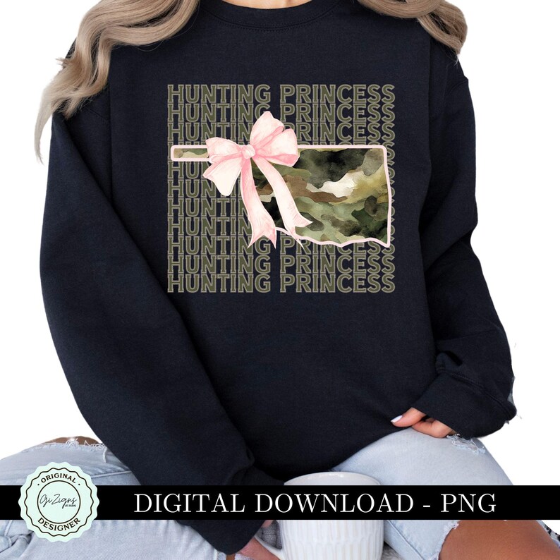 Hunting Princess PNG Clipart, Camo Oklahoma, Pink Bow (digital Download ...