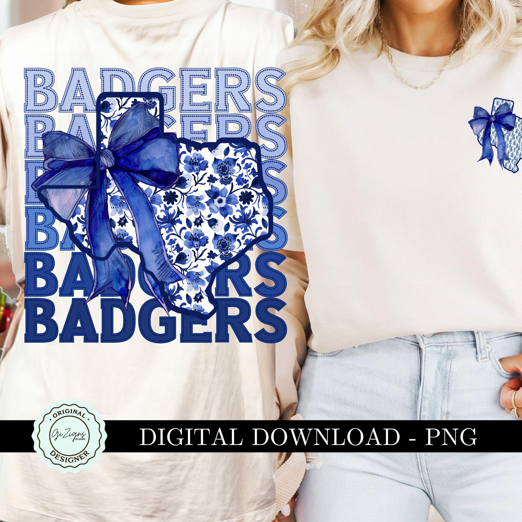 Blue and White Texas Badgers PNG Clipart, Coquette Blue Floral Bow ...