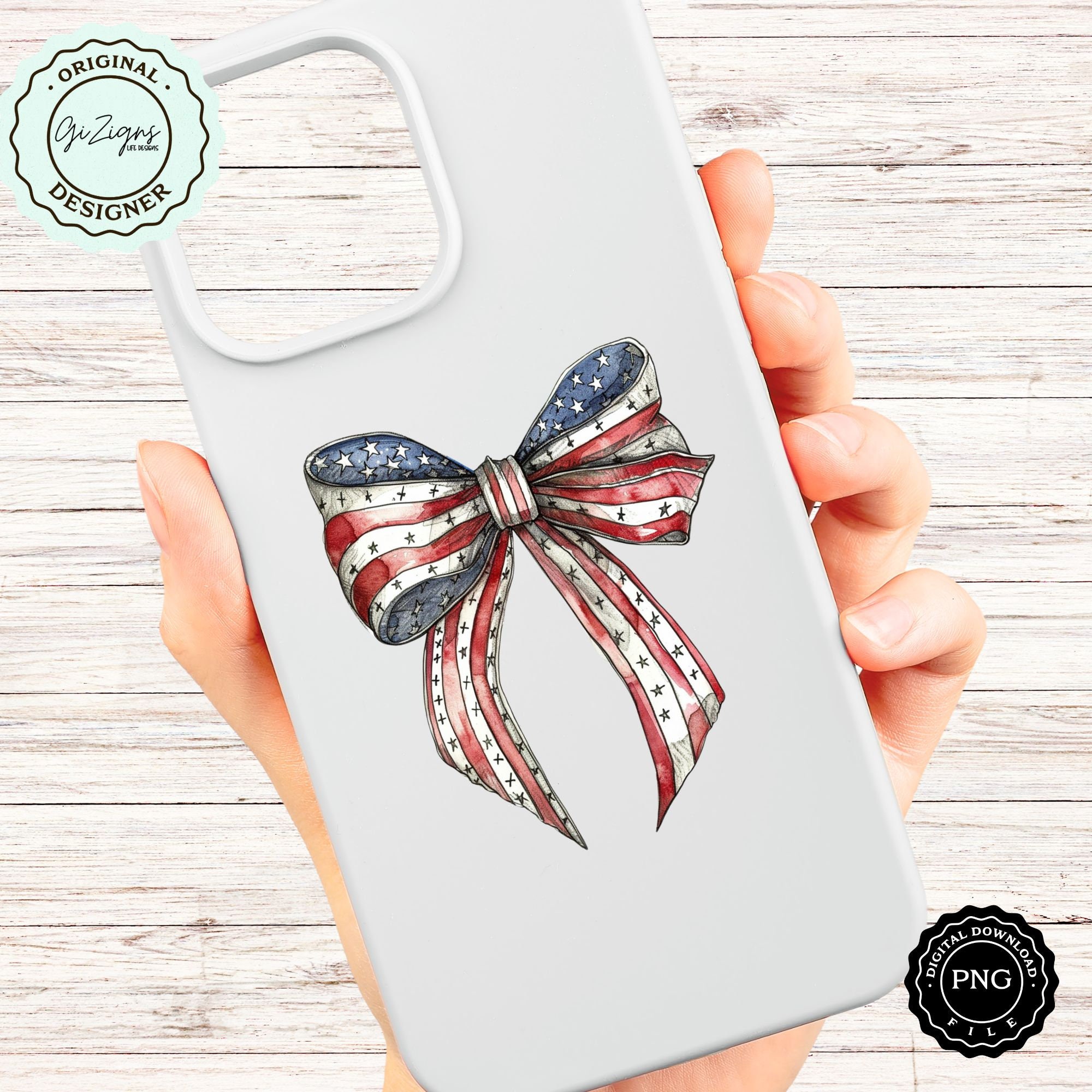 Coquette Bow PNG July 4 Patriotic Red White and Blue Bow Clipart Bundle ...
