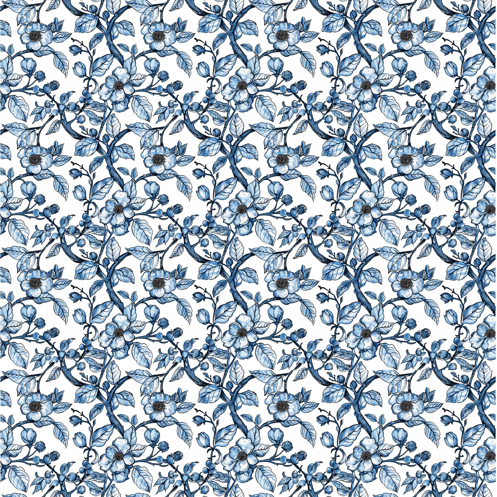 Blue Willow Pattern PNG, Blue Toile Pattern PNG, Blue Chinoserie ...