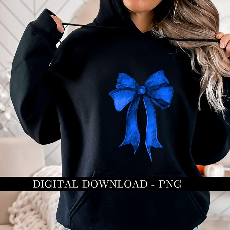 Trendy Royal Blue Coquette Bow PNG Clipart, Royal Blue Bow, Watercolor ...