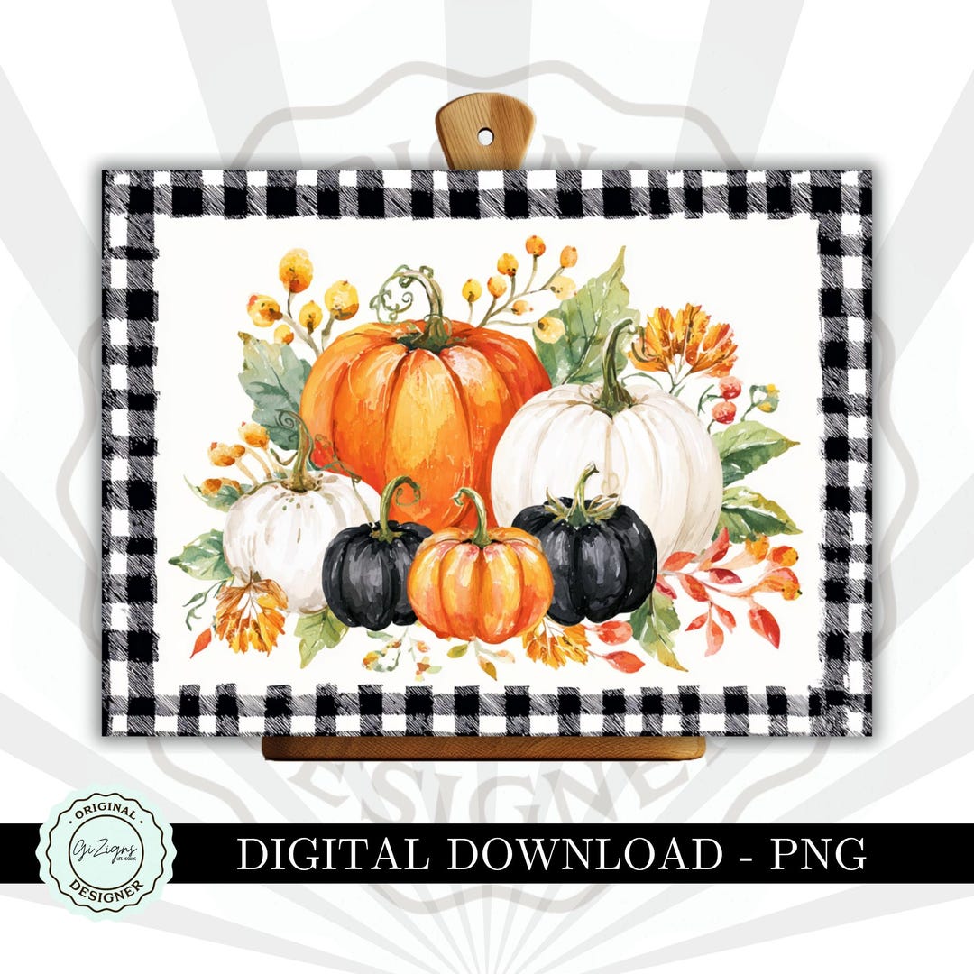 Glass Cutting Board PNG, Fall Checkerboard Pumpkins Stained Glass ...
