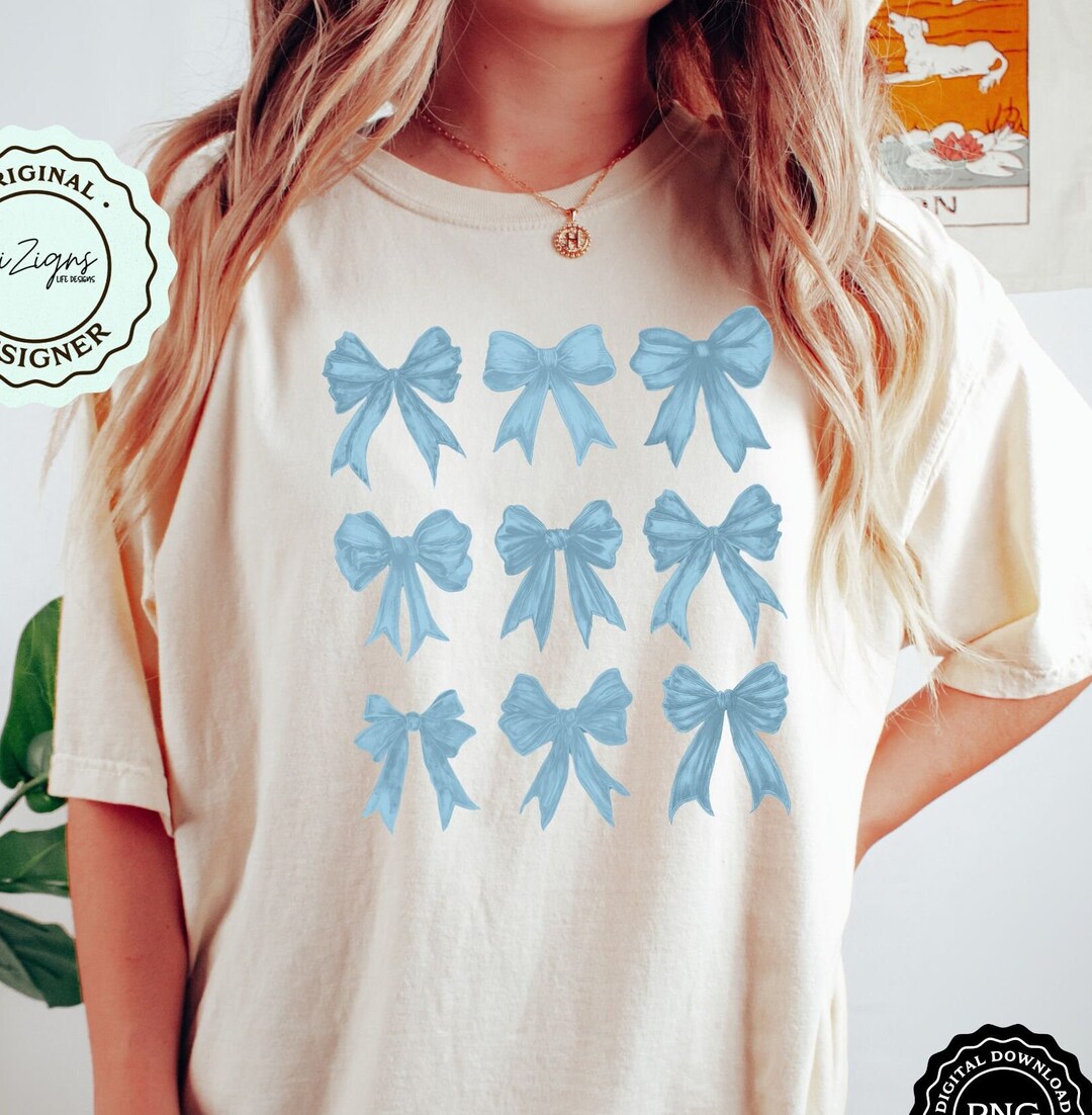 Trendy Blue Bow Coquette PNG Clipart, Collage Coquette Bow PNG, Blue ...
