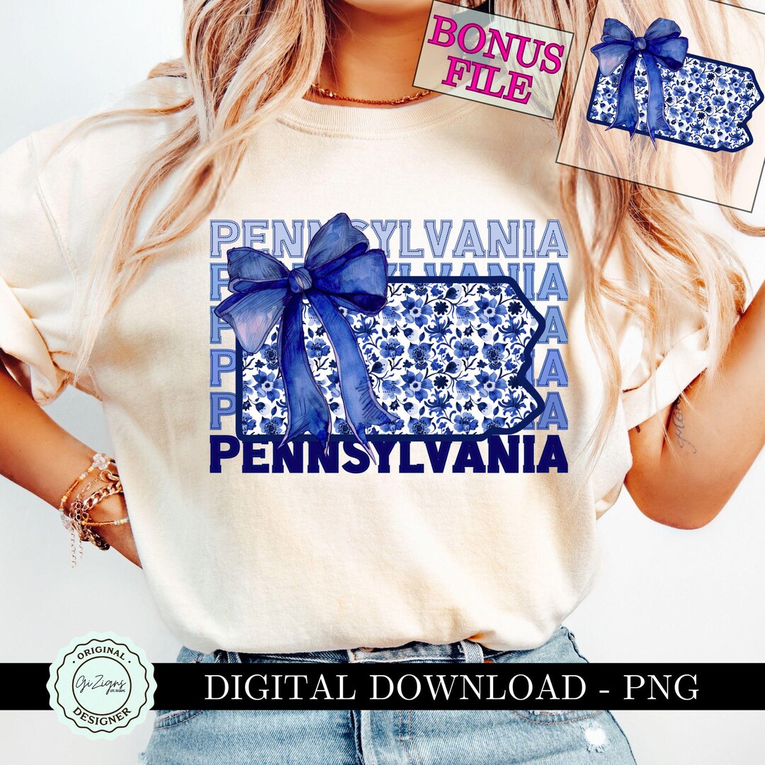 Pennsylvania PNG Clipart, Coquette Blue Bow PNG, Pennsylvania Toile PNG ...