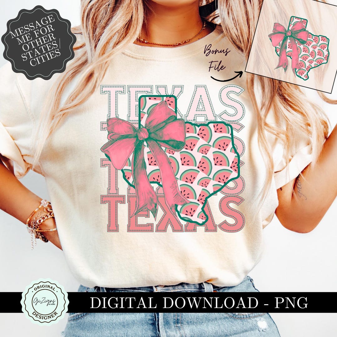 Watermelon Texas PNG Clipart, Cowgirl Coquette Pink Bow Texas ...