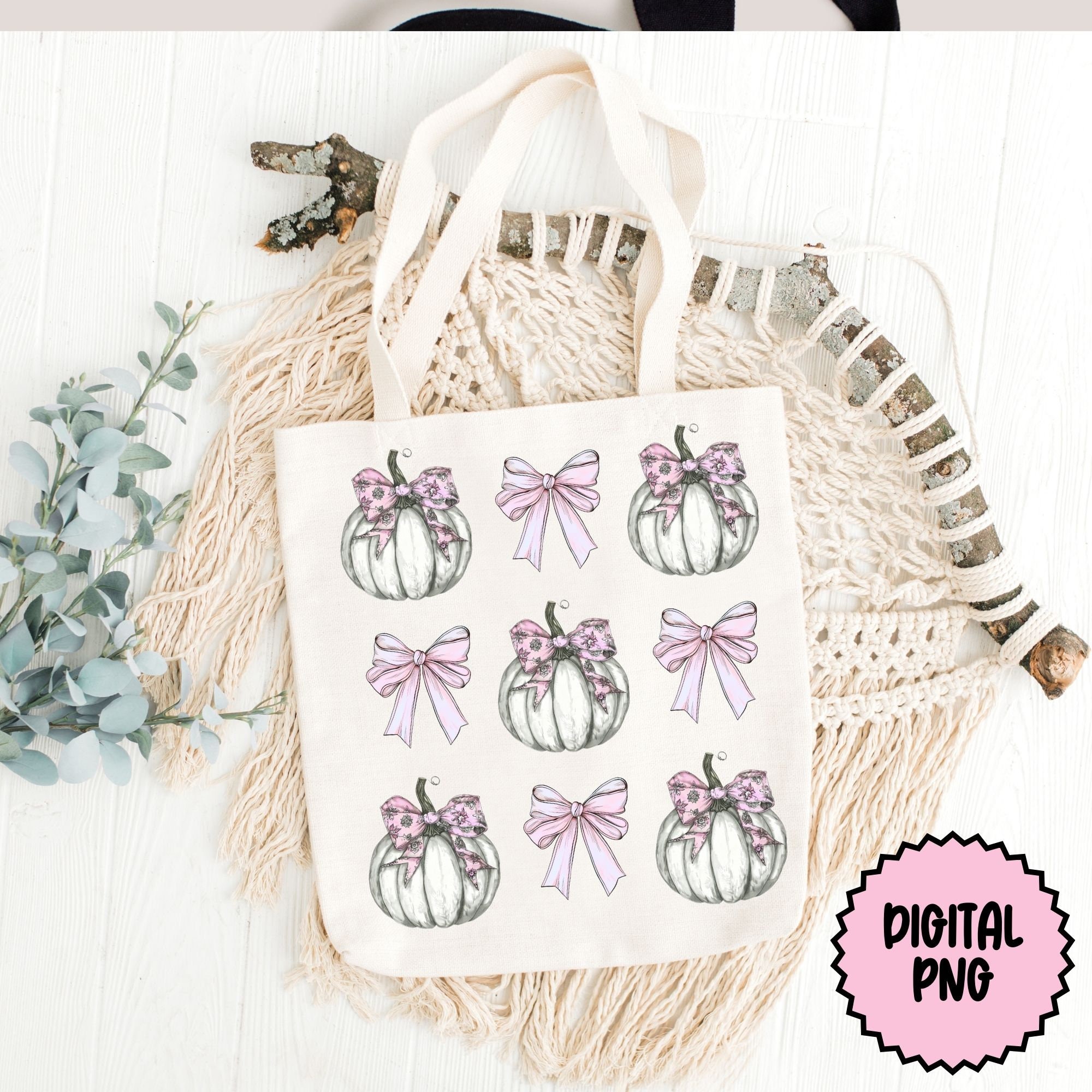 Trendy Pink Bow Coquette Pumpkin PNG Clipart Bundle, Girlie Halloween ...