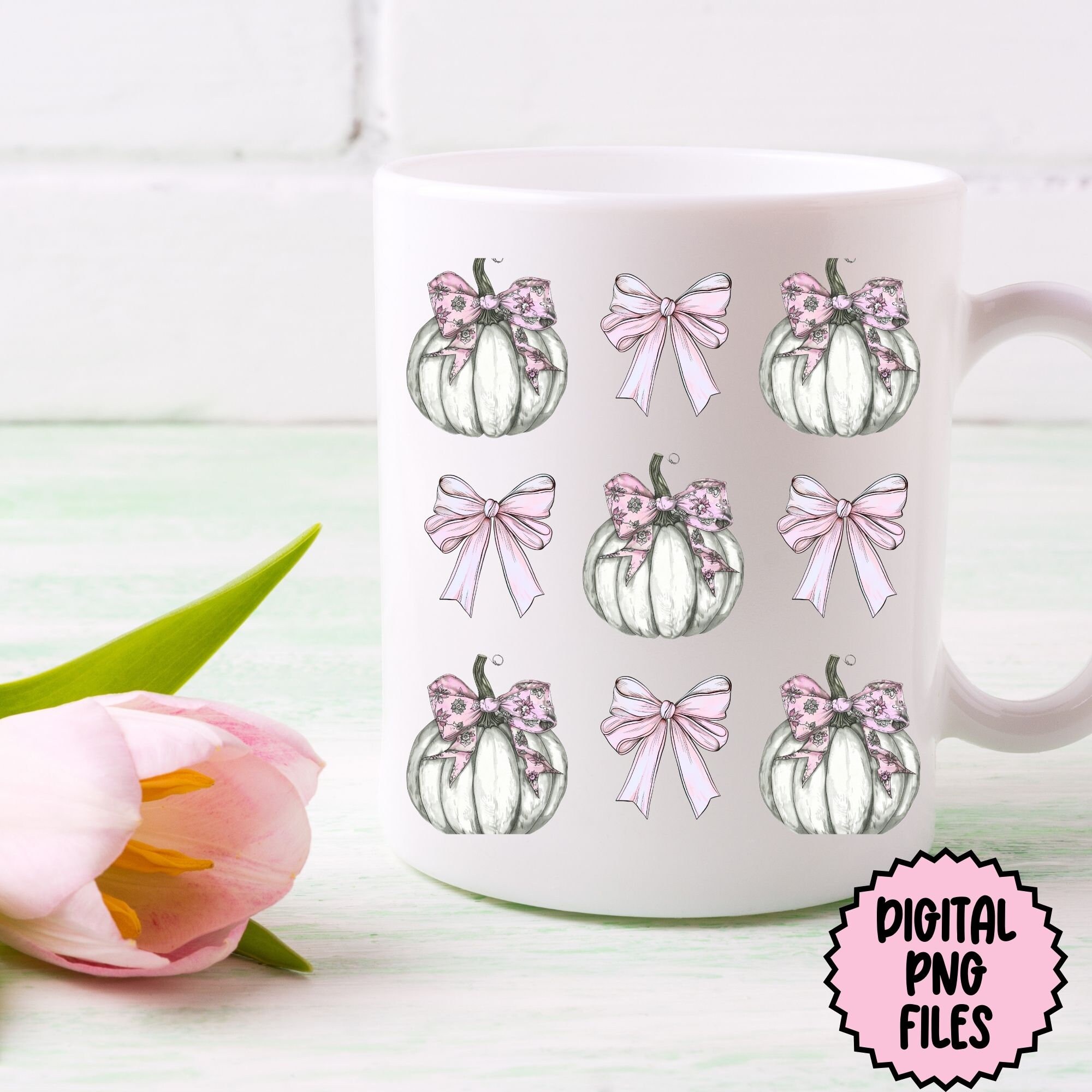 Trendy Pink Bow Coquette Pumpkin PNG Clipart Bundle, Girlie Halloween ...
