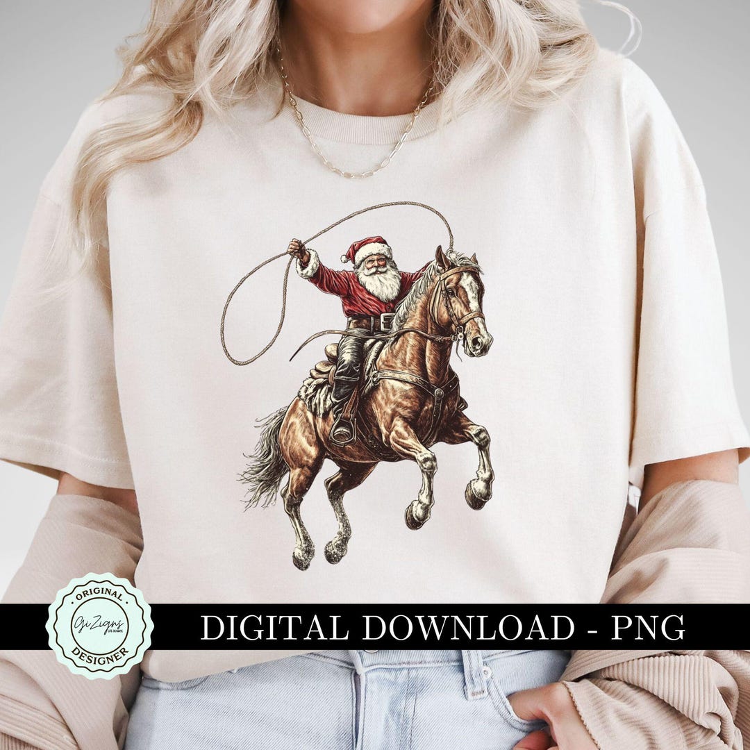 Christmas Western Cowgirl PNG Clipart, Cowboy Santa Christmas PNG ...