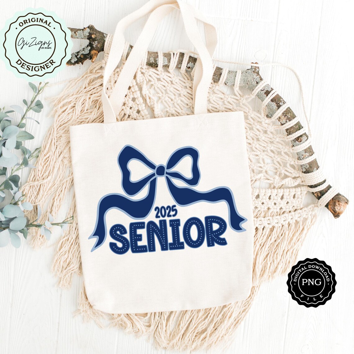 Delft Blue Coquette Senior 2025 PNG Clipart, Blue Coquette Bow Class of ...