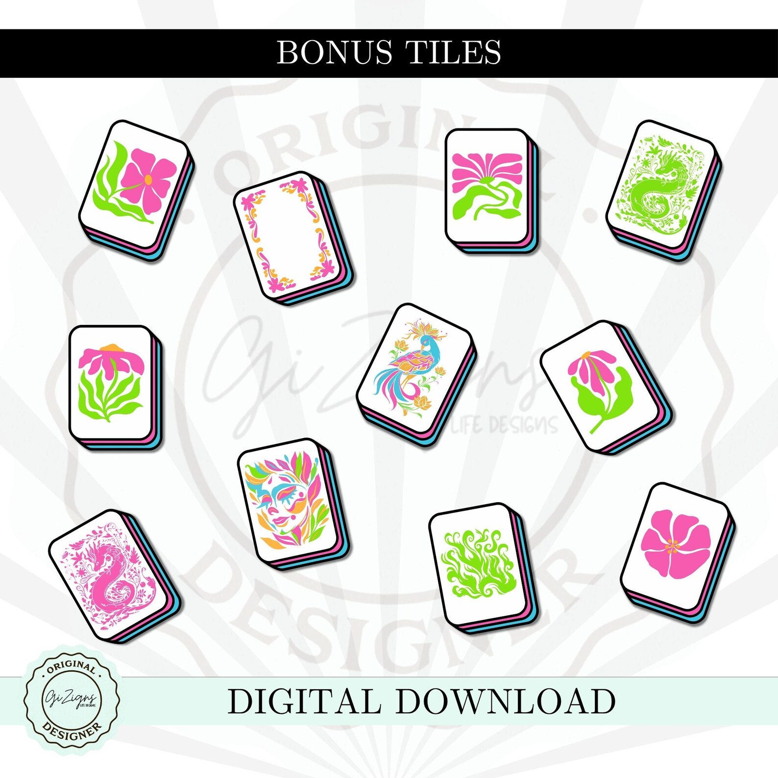 Mahjong Tile Letters PNG | Mahjong Alphabet | Chinese-inspired Letter ...