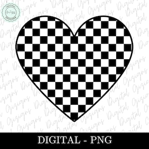 Retro Checkered Heart PNG Clipart, Checkerboard Heart Sublimination ...