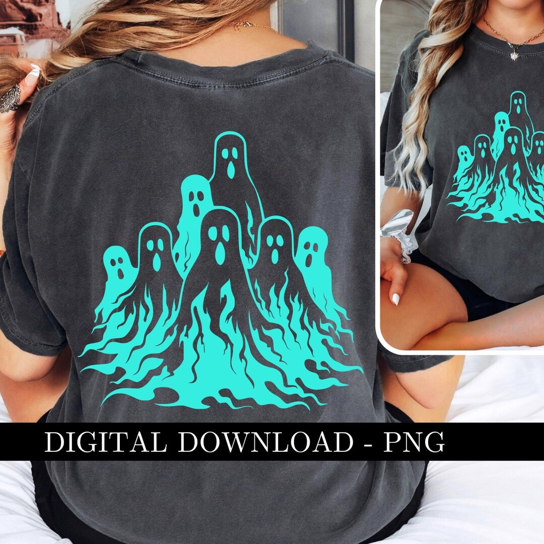 Trendy Turquoise Halloween Bougie Ghost Team PNG SVG, Ghosts Group ...
