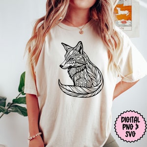 Zentangle Coyote SVG, Cricut Vector Mandala PNG Clipart Coloring Page ...