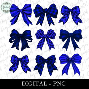 Bright Neon Blue Checkered Bow Dark Coquette PNG Clipart Collage ...