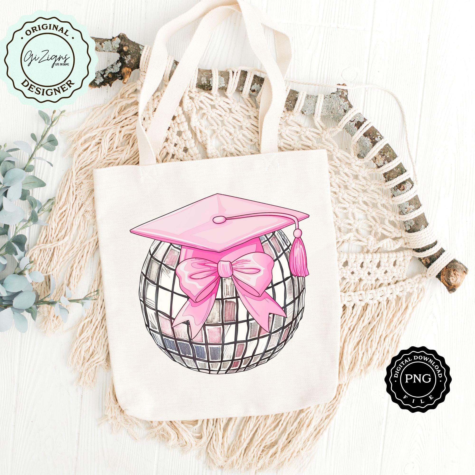 Trendy Disco Pink Bow Graduation PNG Clipart Bundle, Class of 2025 ...