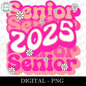 Retro Pink Senior 2025 PNG Clipart, Pink 2025 Graduating Class of 2025 ...