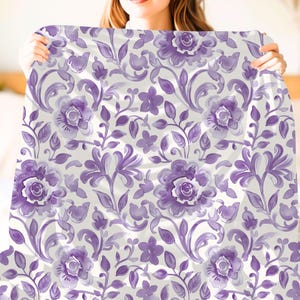 Vintage Purple Toile Seamless Pattern PNG, Purple Chinoiserie Seamless ...