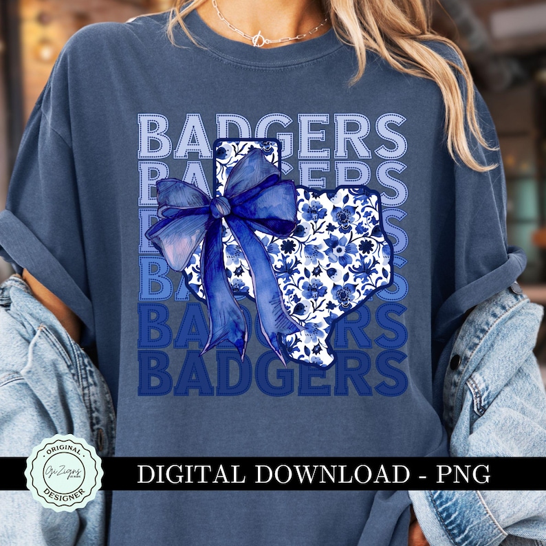 Blue and White Texas Badgers PNG Clipart, Coquette Blue Floral Bow ...