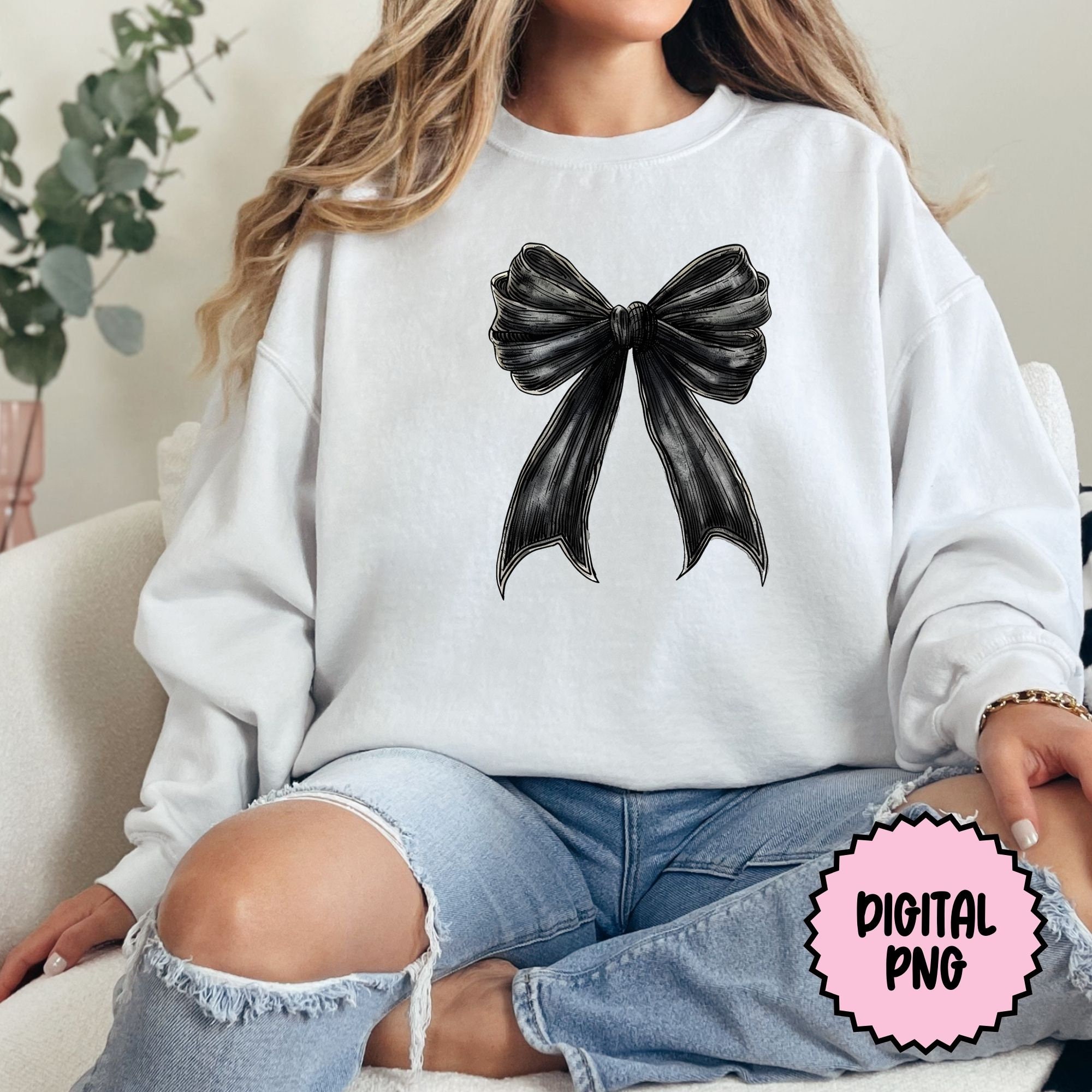 Trendy Black Bow Dark Coquette PNG Bundle, Black Coquette Bows, Ribbon ...