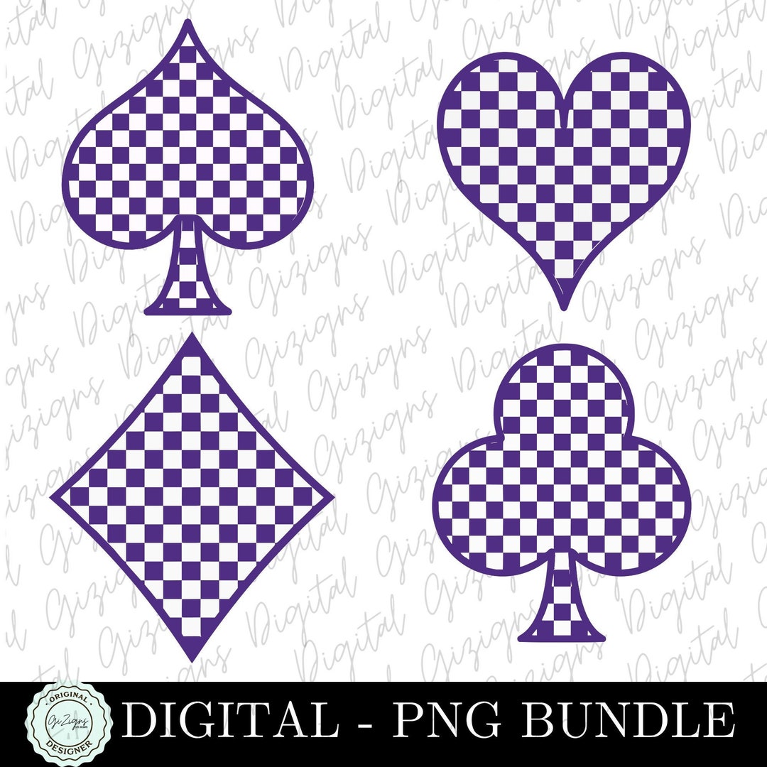 Retro Checkered Card Suit PNG Clipart, Checkerboard Purple and White ...