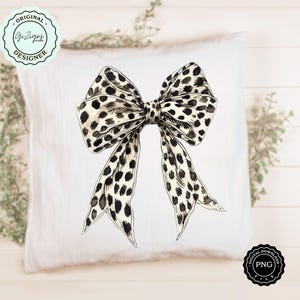 White Snow Leopard Coquette Bow PNG, Black and White Spotted Bow, Polka Dot Bow, Girly Soft Girl ...