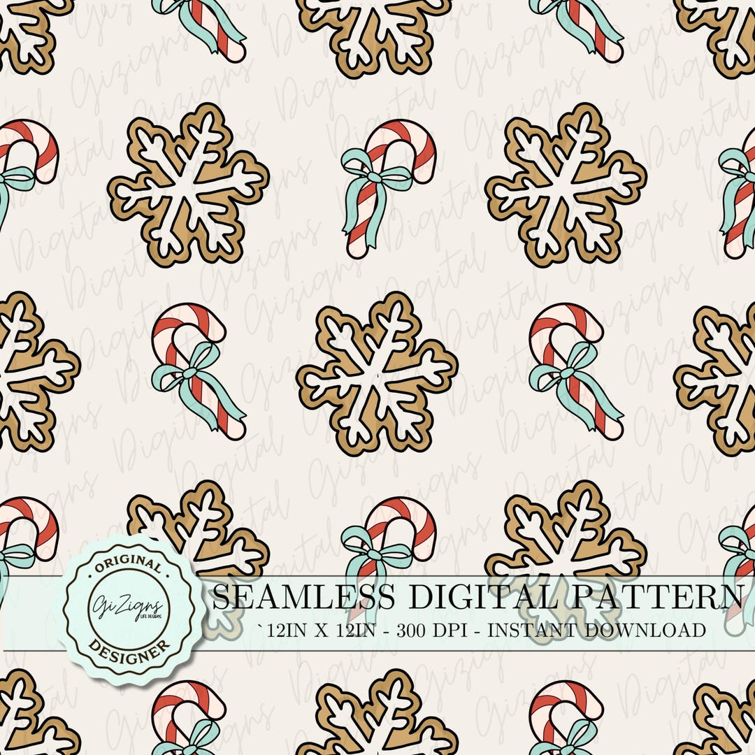 Cute Candy Cane Snowflake Christmas Pattern PNG, off White Christmas ...