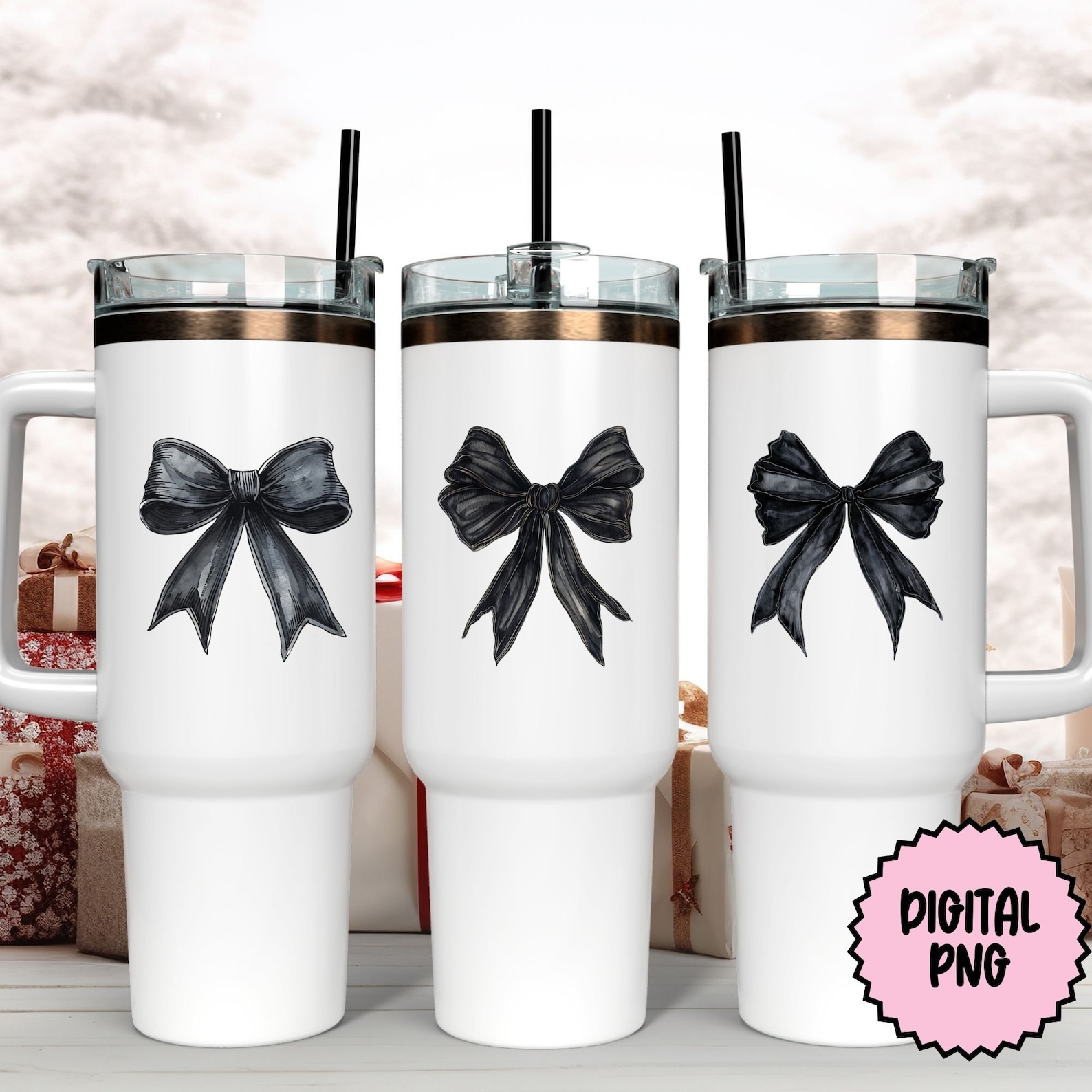 Trendy Black Bow Dark Coquette PNG Bundle, Black Coquette Bows, Ribbon ...