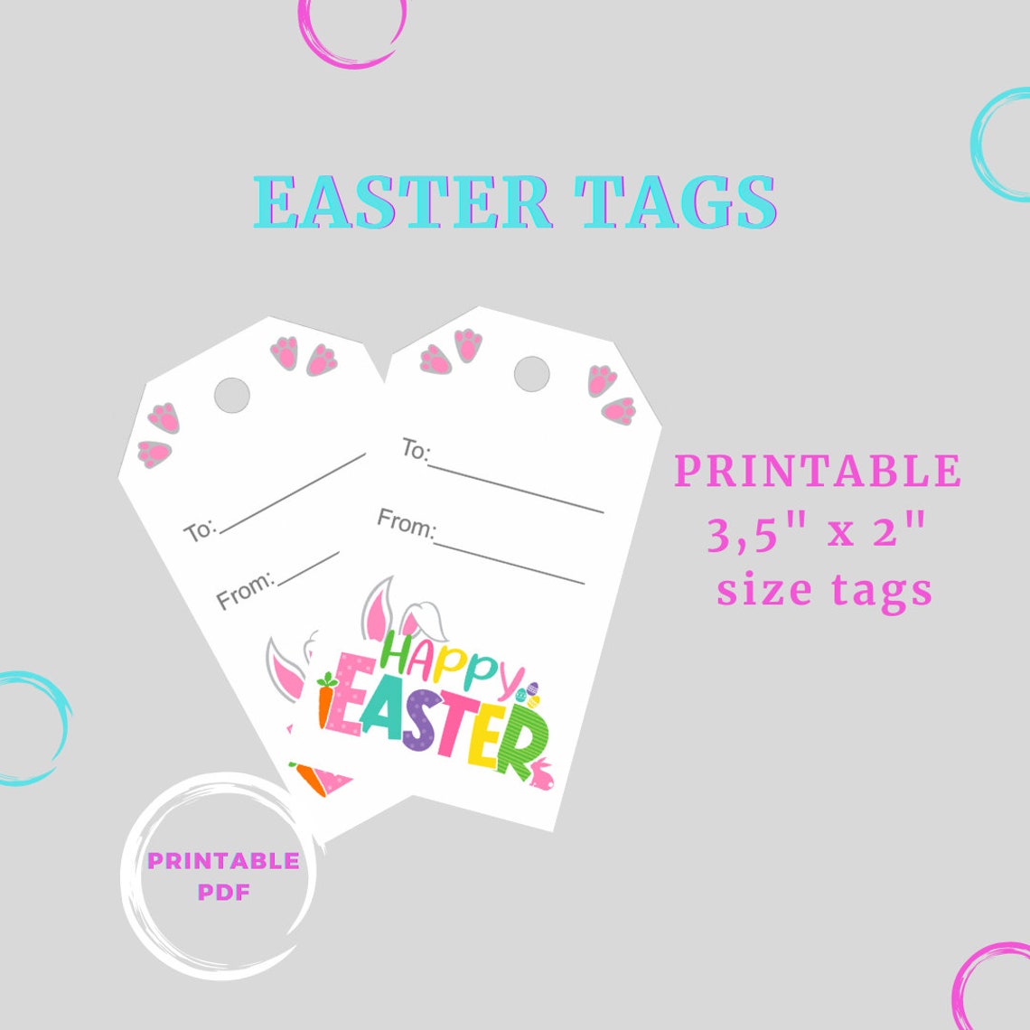 Easter Gift Tags, Printable Easter Tag, Easter Tag, Tags for Easter ...