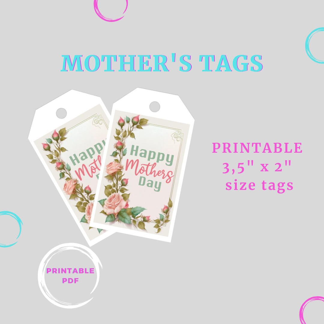 Mother's Day Gift Tags, Happy Mother's Day, Mother's Day Tags, Tags for ...