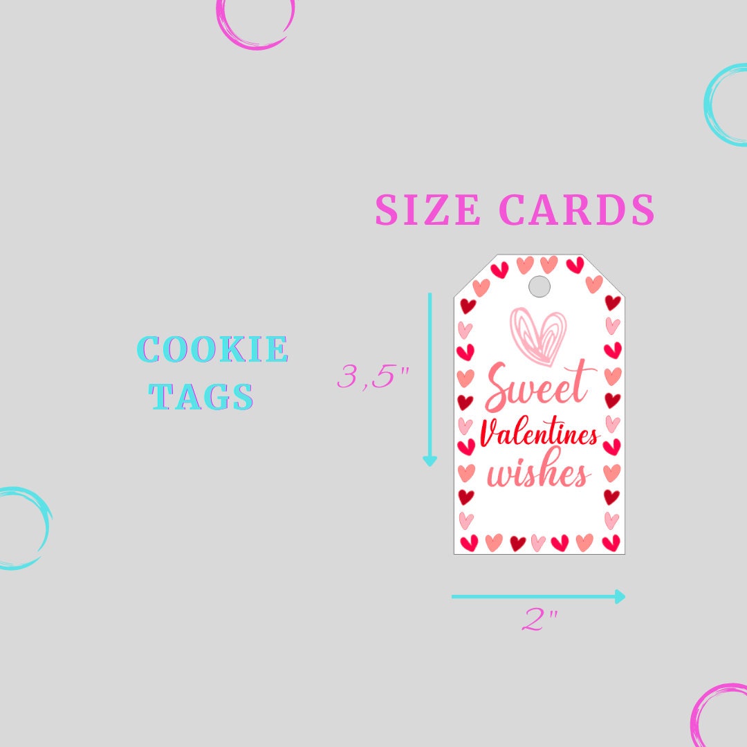 Sweet Valentine Wishes, Printable Valentine's Tag, Valentine Gift Tag ...
