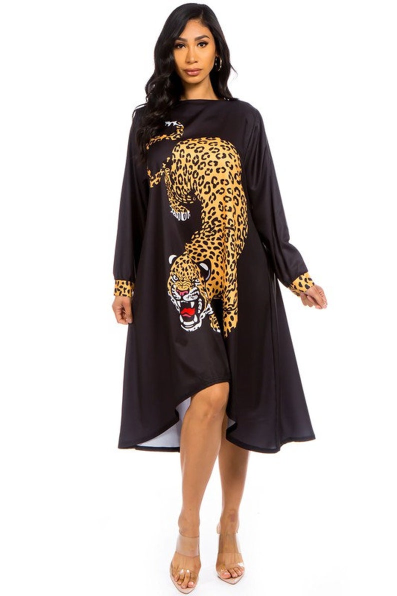 ANIMAL PRINT Midi Dress-safari-inspired Dress, Jungle Theme Dress ...