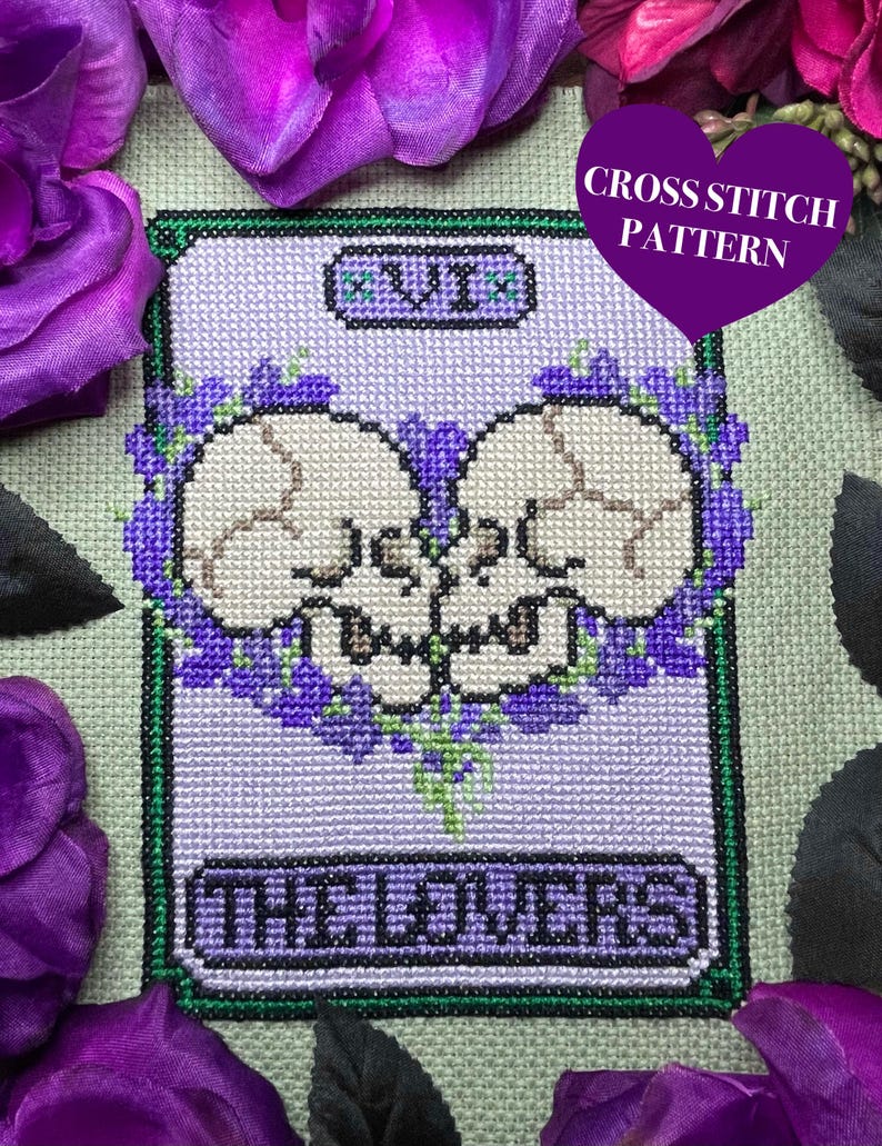 Lavender Lovers Tarot Card Cross Stitch Pattern PFD - Etsy