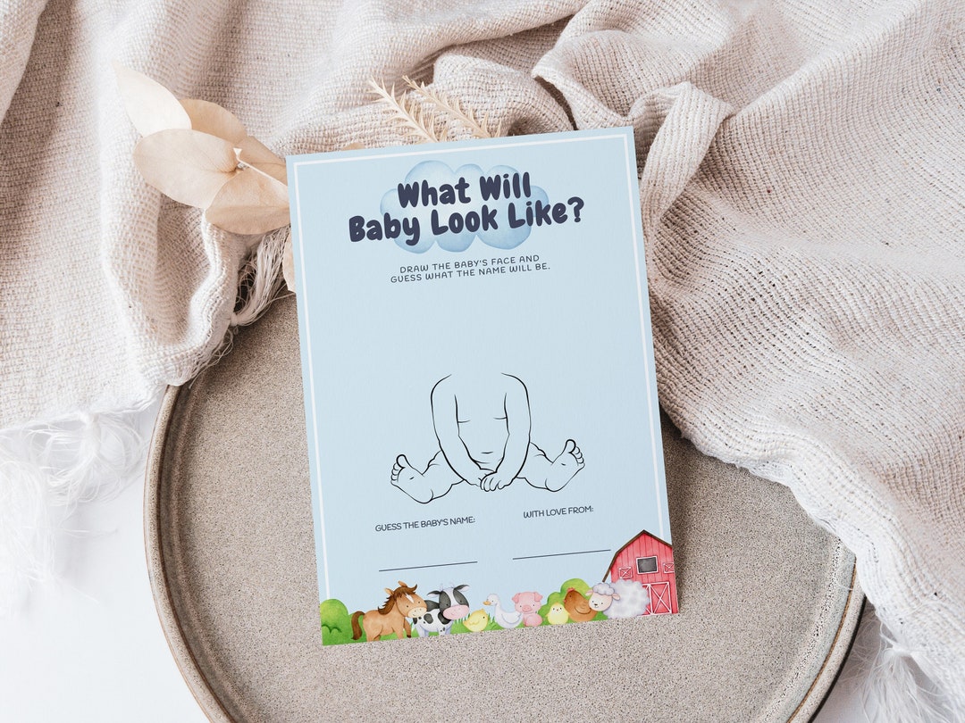 What Will Baby Look Like?, Shower Game, Farm, Farm Animal, Boy, Girl ...