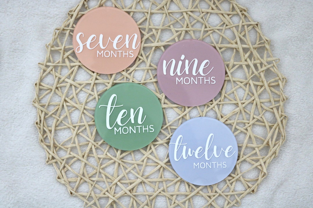12 Simple Baby Milestone Markers, 4" Milestone Markers, 12 Month ...