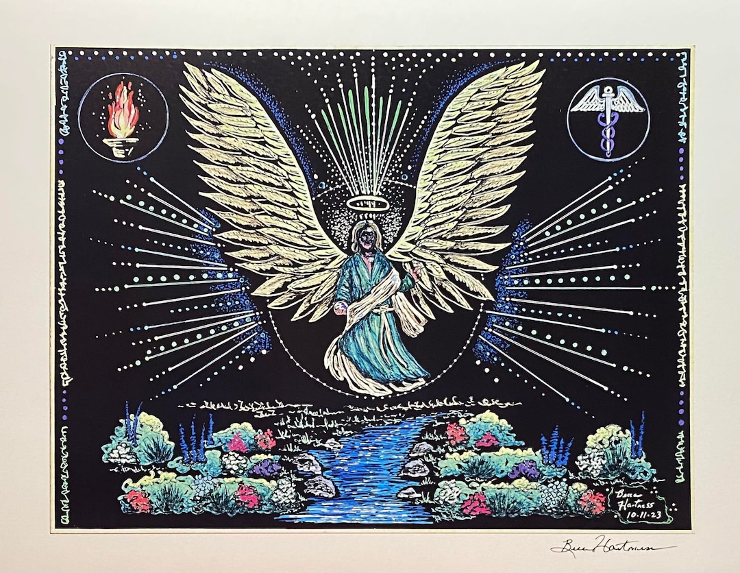 Archangel Raphael Light Language Art Signed Print 11 X 14 Light Codes ...